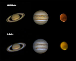 Barlow Lens vs Eyepiece. Optics And Magnification Comparison.