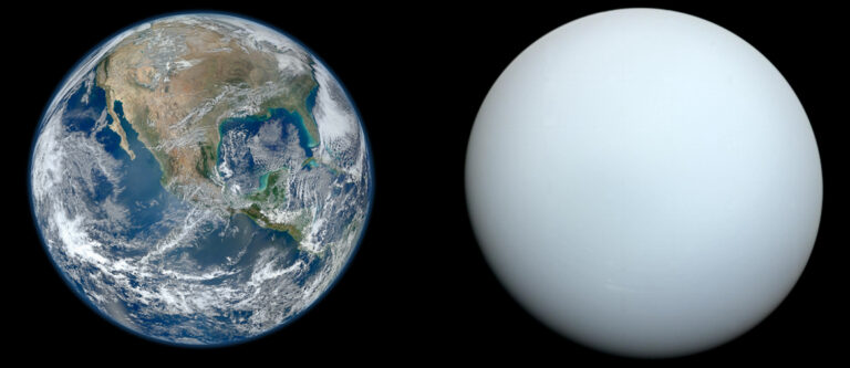 Earth and Uranus Comparison. Differences and Similarities